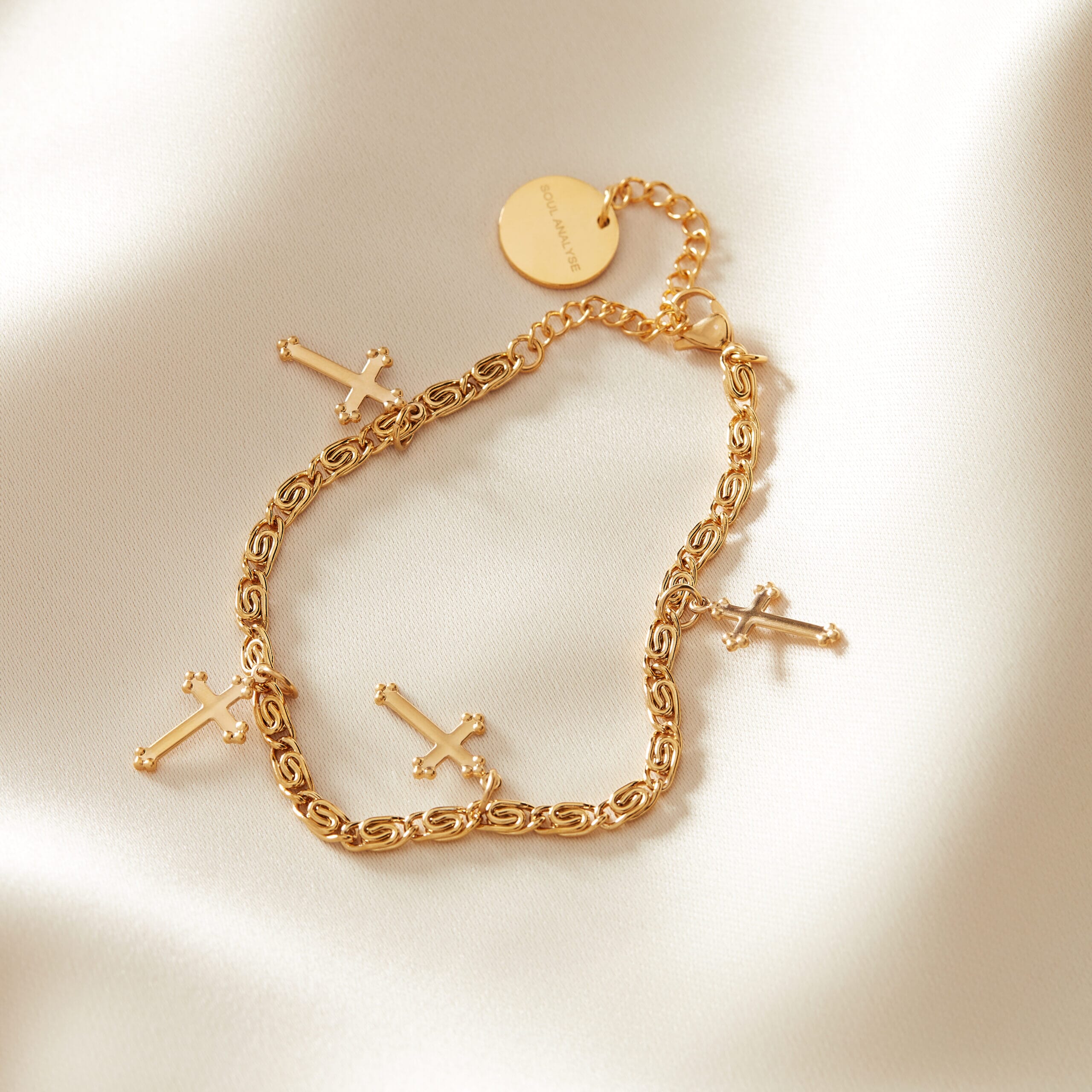 Cross Charm Bracelet Gold - Soul Analyse
