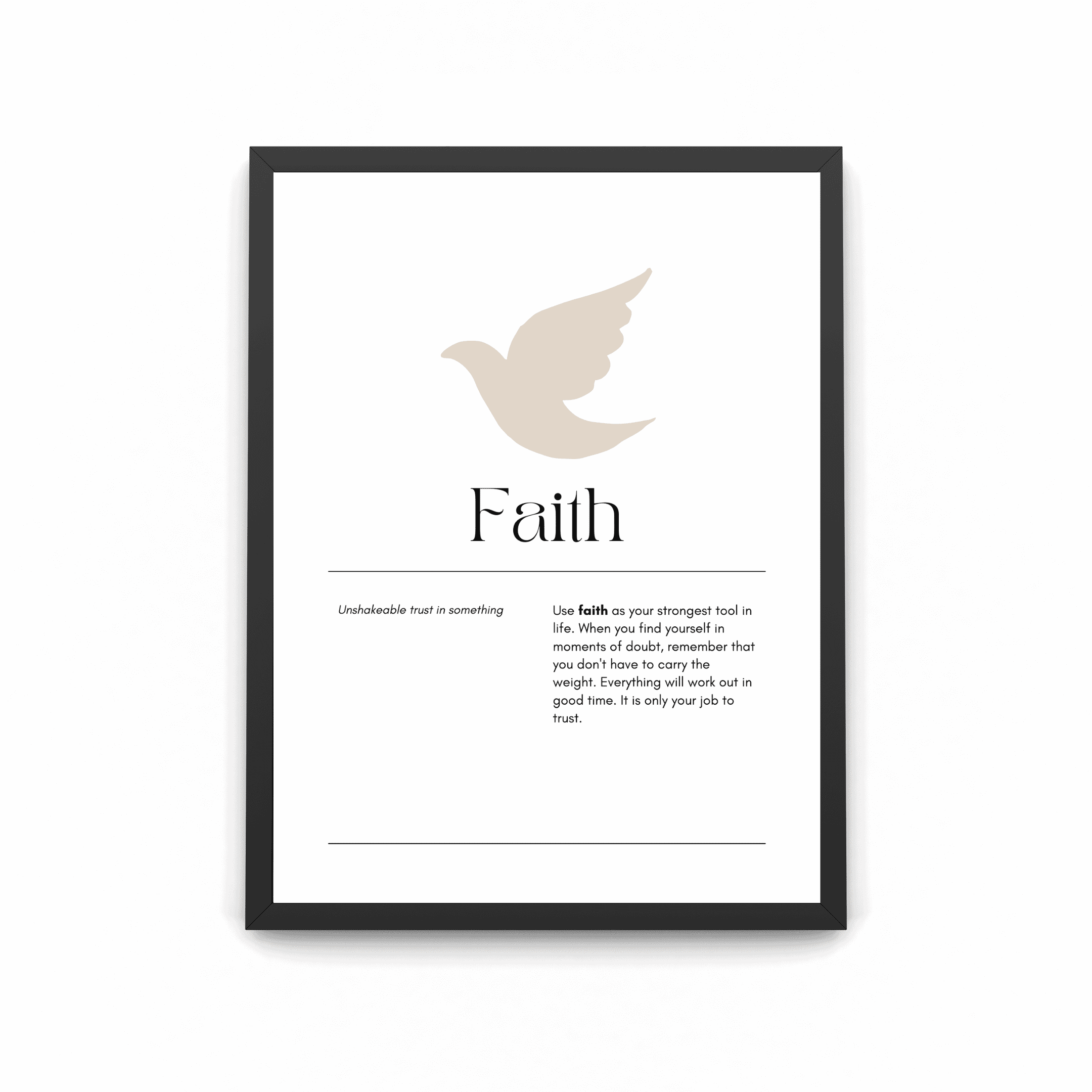 'Faith' Framed Quote Print A4 - Soul Analyse