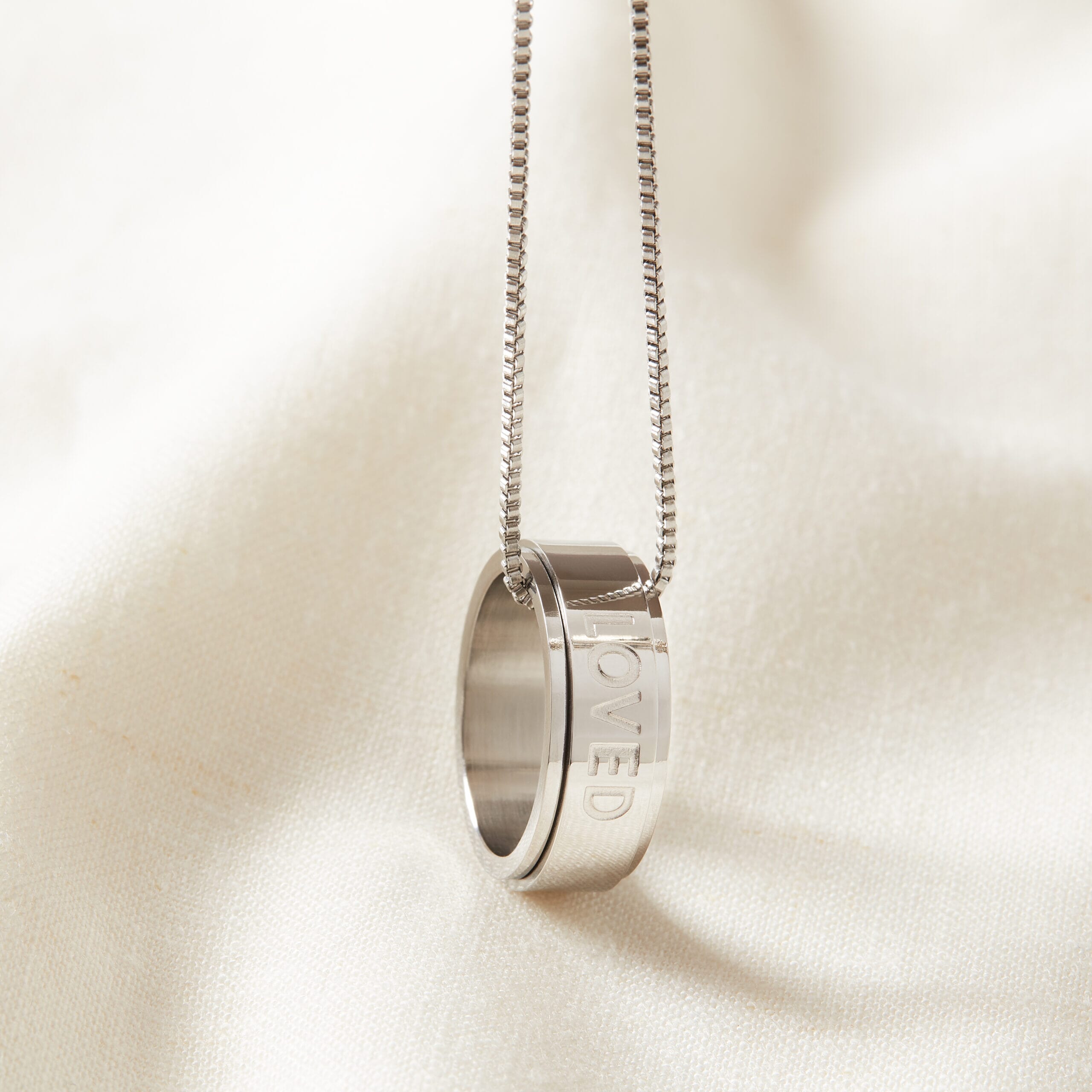 'LOVED' Spinner Ring Necklace - Soul Analyse
