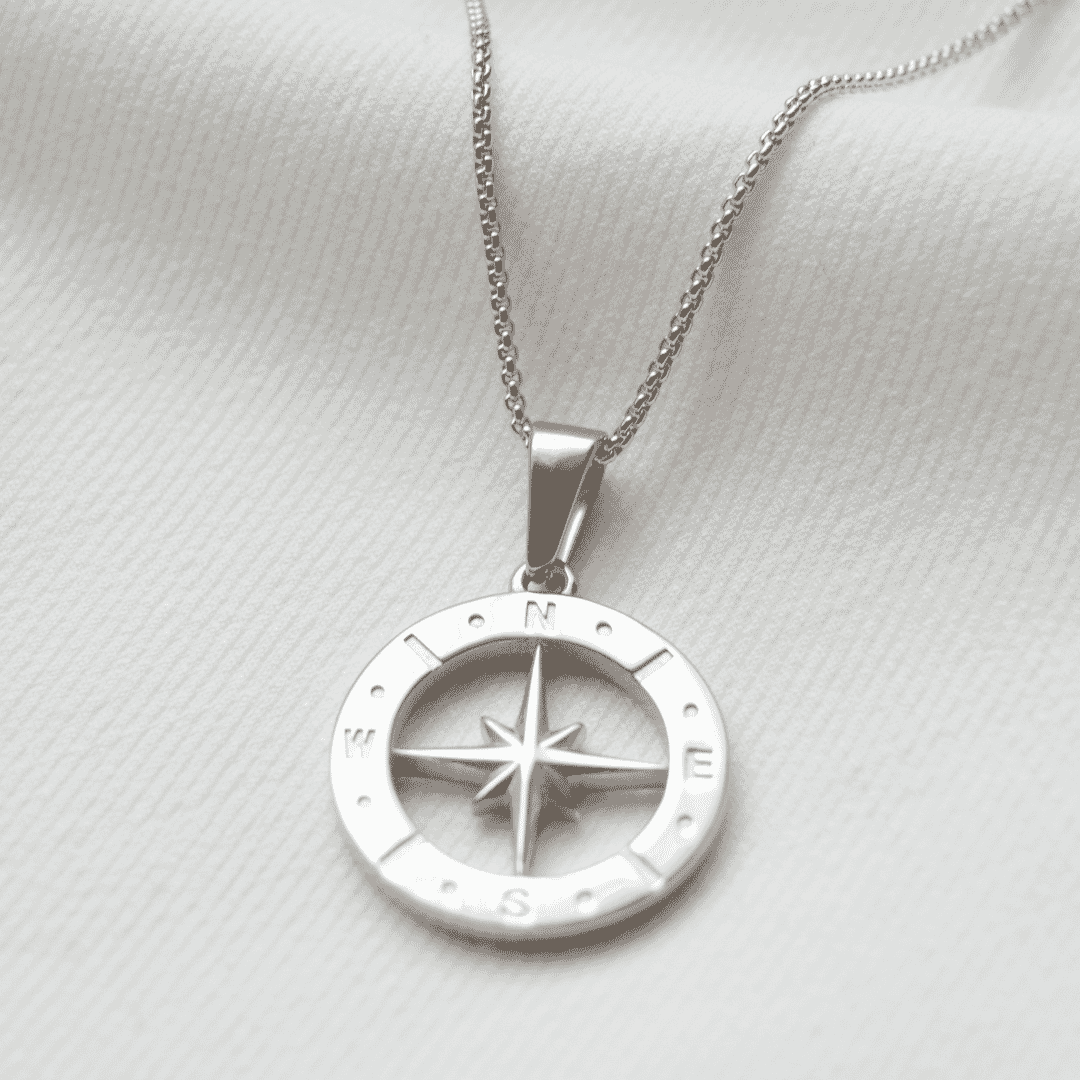 North Star Compass Necklace Silver - Soul Analyse