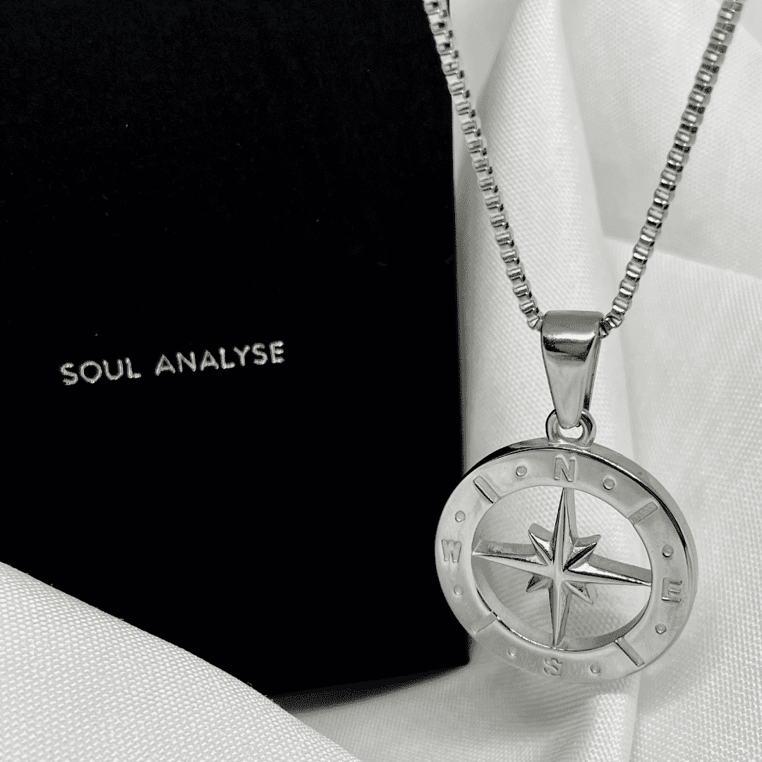 North Star Compass Necklace Silver - Soul Analyse