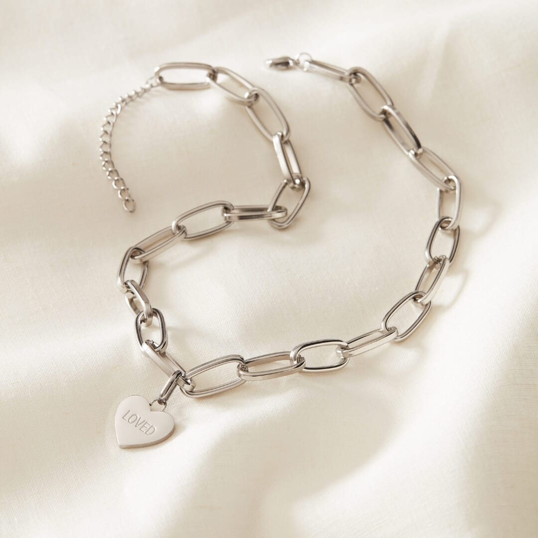 'Loved' Chain Necklace Silver - Soul Analyse