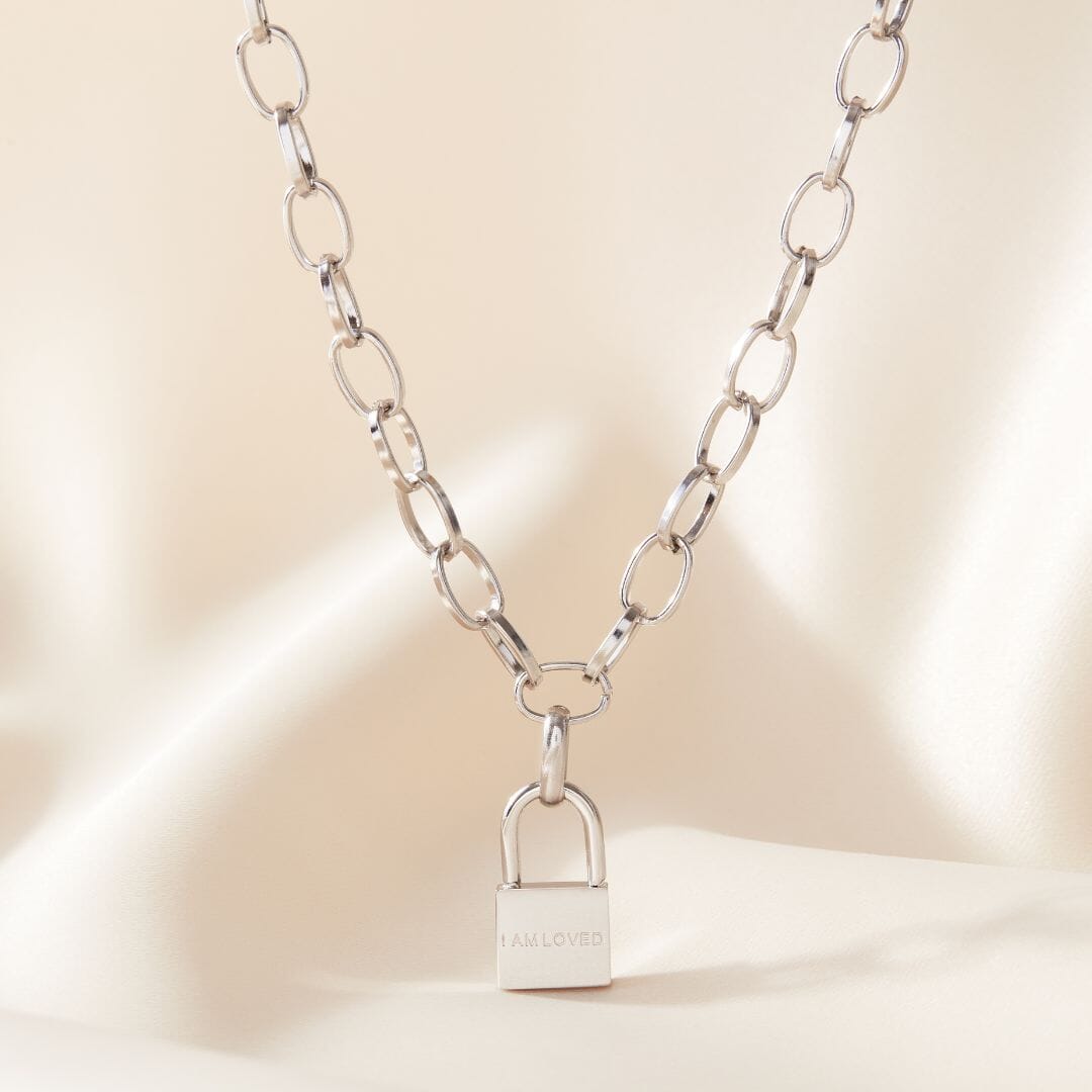 Paperclip Padlock Necklace Silver - Soul Analyse