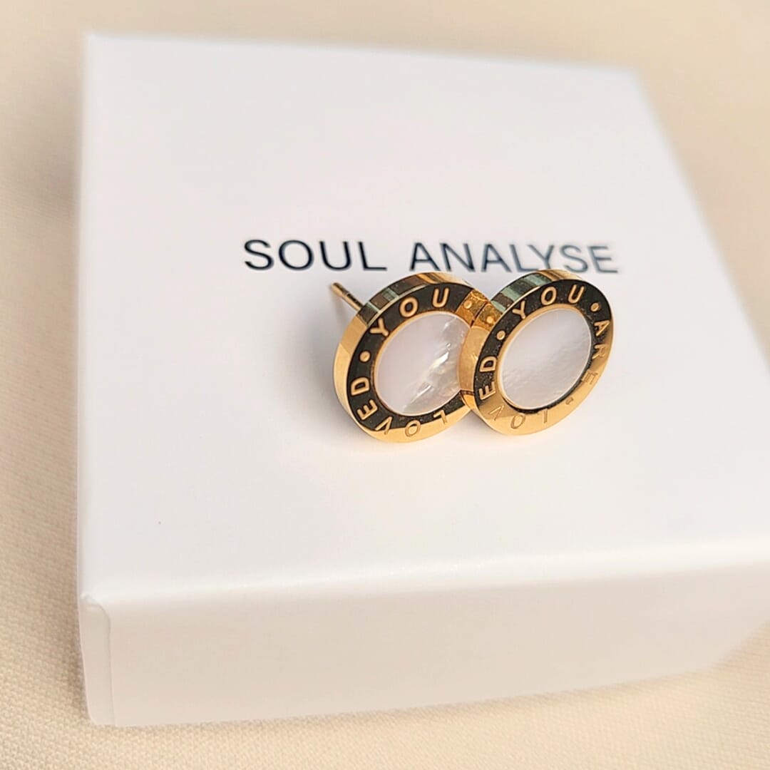 'You Are Loved' Coin Stud Earrings Gold - Soul Analyse