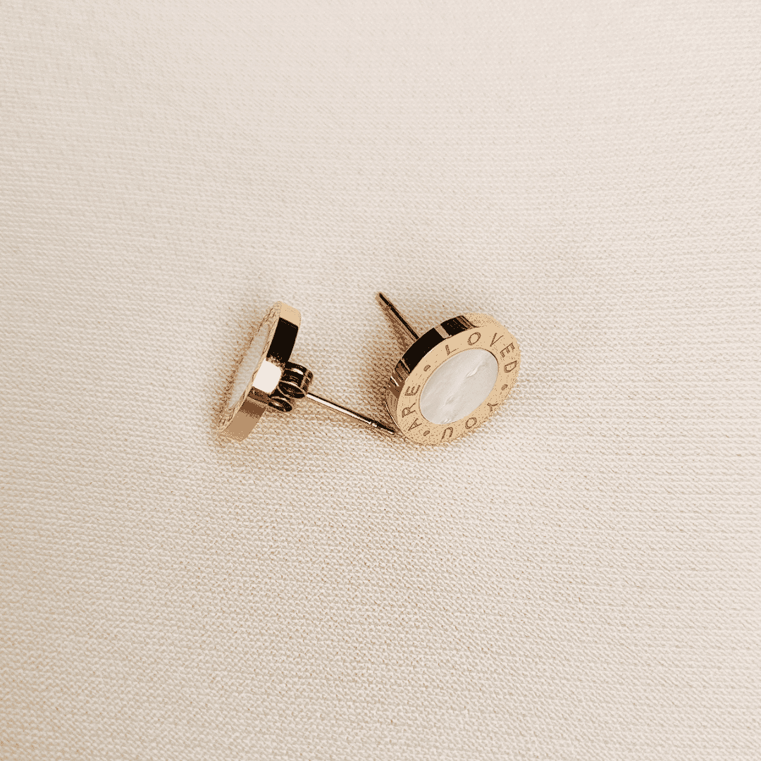 'You Are Loved' Coin Stud Earrings Gold - Soul Analyse