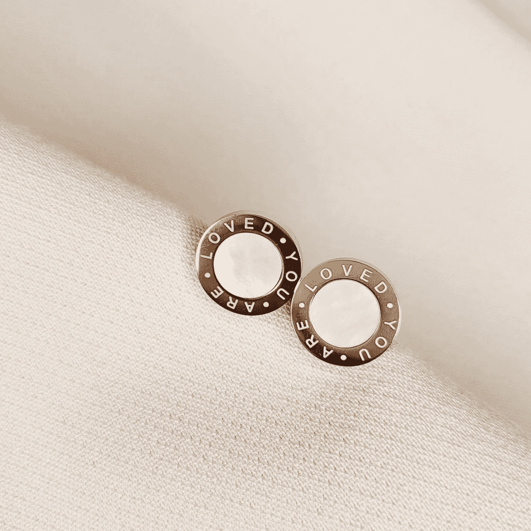 'You Are Loved' Coin Stud Earrings Silver - Soul Analyse
